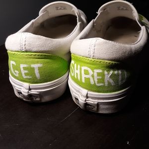 Vans | Shoes | Custom Painted White Shrek Vans | Poshmark